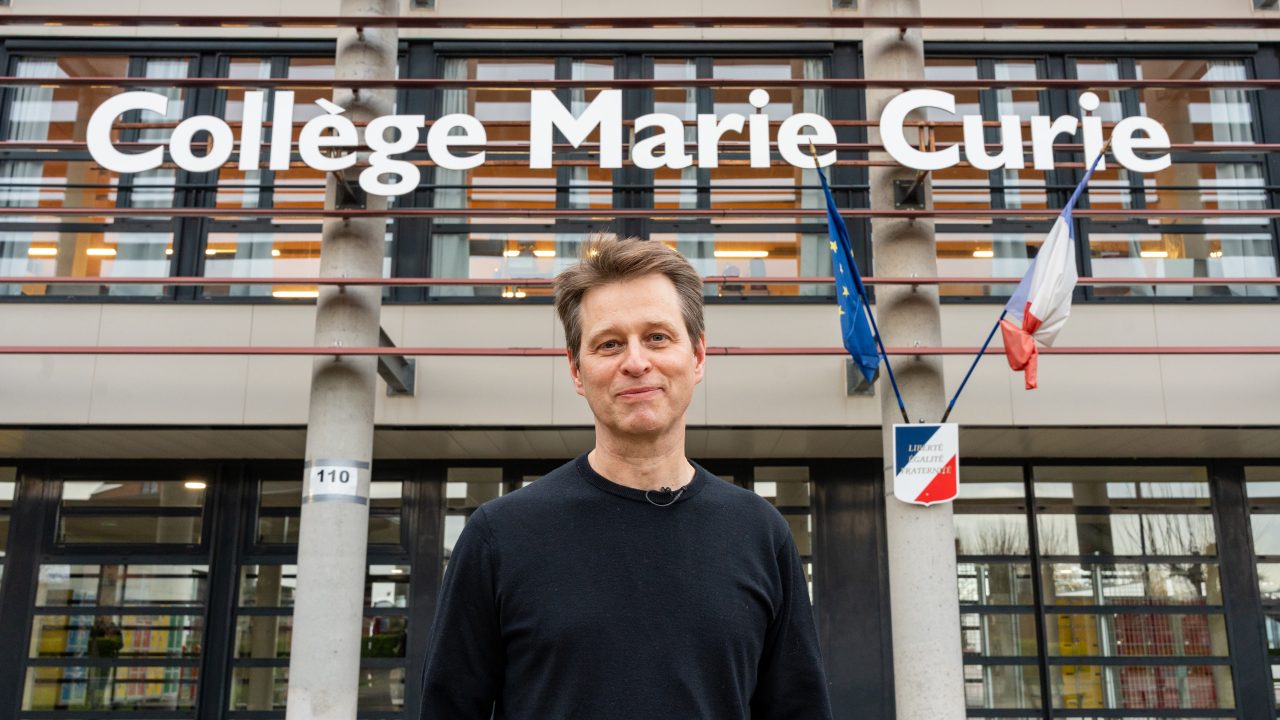 Aymeric Devoldère au Collège Marie Curie à Troyes (10) le 13 janvier ...